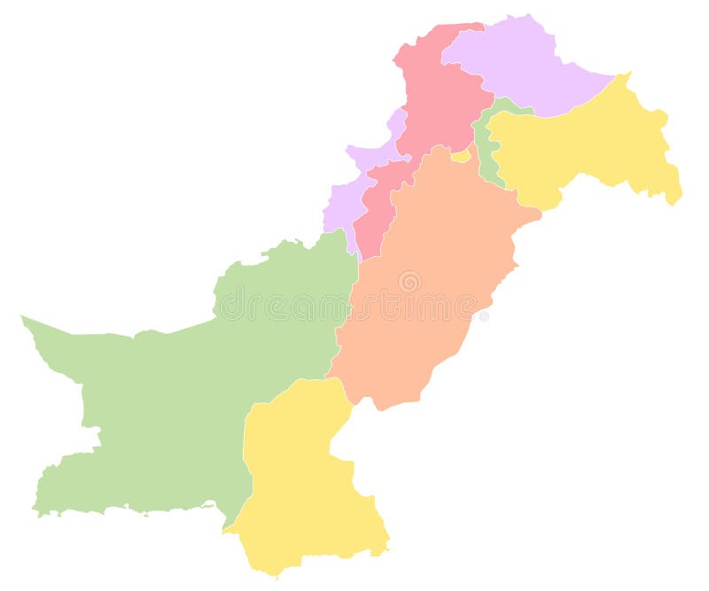 Pakistan Administrative Map. Province Map of Pakistan, Blank Map, Empty ...