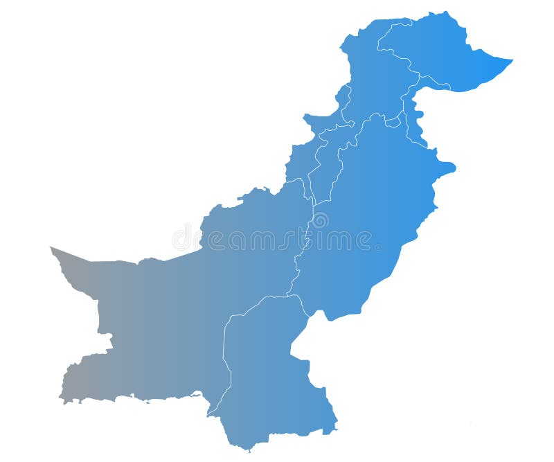 Pakistan Administrative Map. Province Map of Pakistan, Blank Map, Empty ...