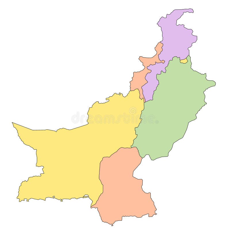Pakistan Administrative Map. Province Map of Pakistan, Blank Map, Empty ...