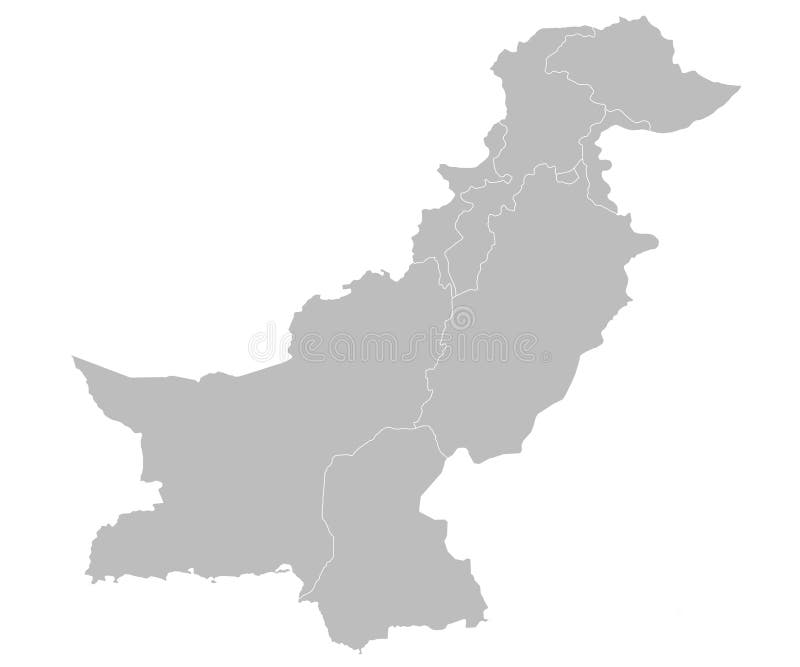 Pakistan Administrative Map. Province Map of Pakistan, Blank Map, Empty ...