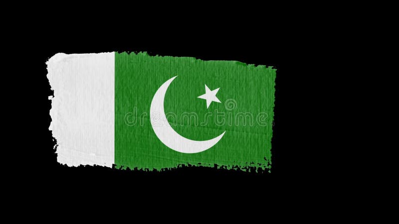 Pakistan Flag Painted with a Brush Stroke Stock Footage - Video of ...