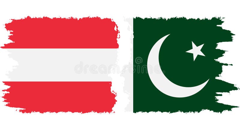 Pakistan and Austria Grunge Flags Connection Vector Stock Vector ...