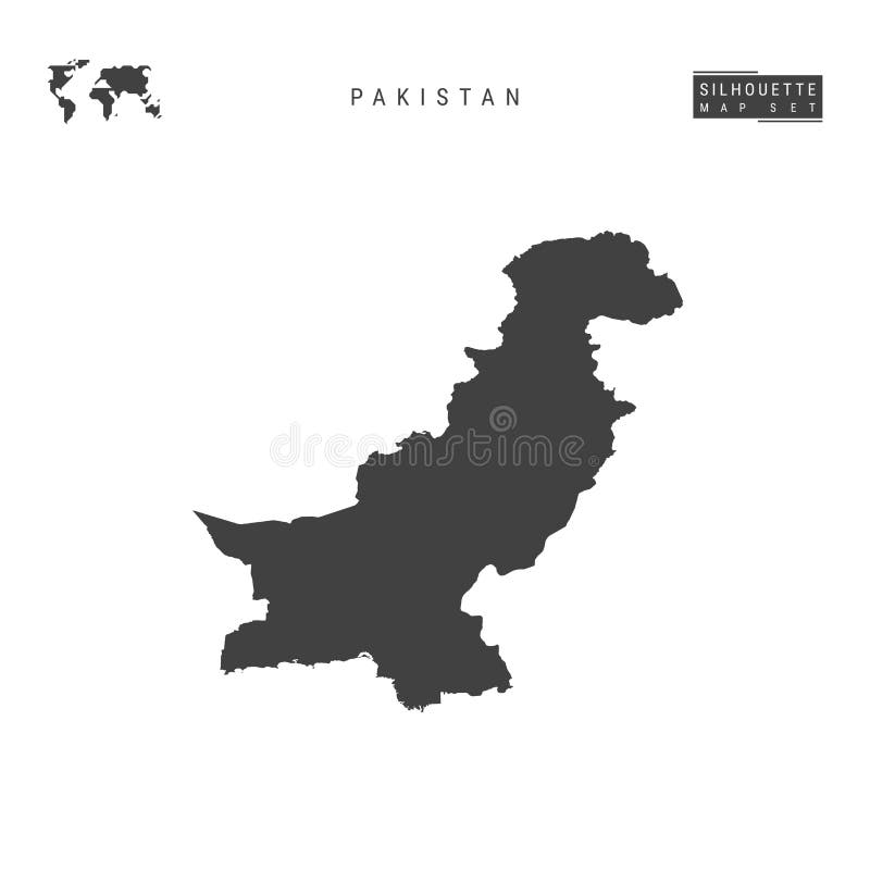 Pakistan Vector Map Isolated on White Background. High-Detailed Black ...