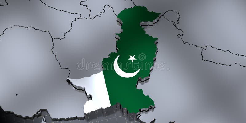 Pakistan borders. Relief stock illustration. Illustration of overlay ...
