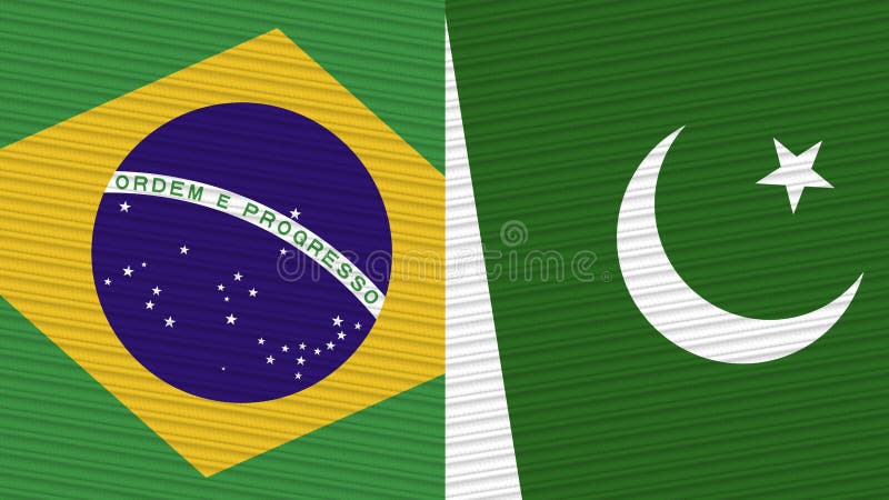 Pakistan and Brazil Two Half Flags Together Stock Illustration ...