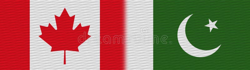 Pakistan and Canada Canadian Fabric Texture Flag Stock Illustration ...