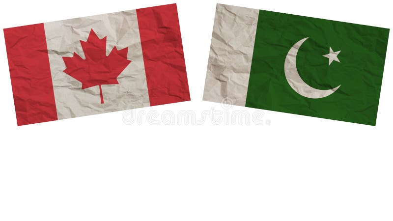 Pakistan and Canada Flags Together Paper Texture Illustration Stock ...