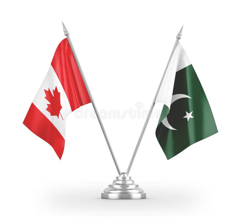 Pakistan and Canada Two Flags Textile Cloth, Fabric Texture Stock ...