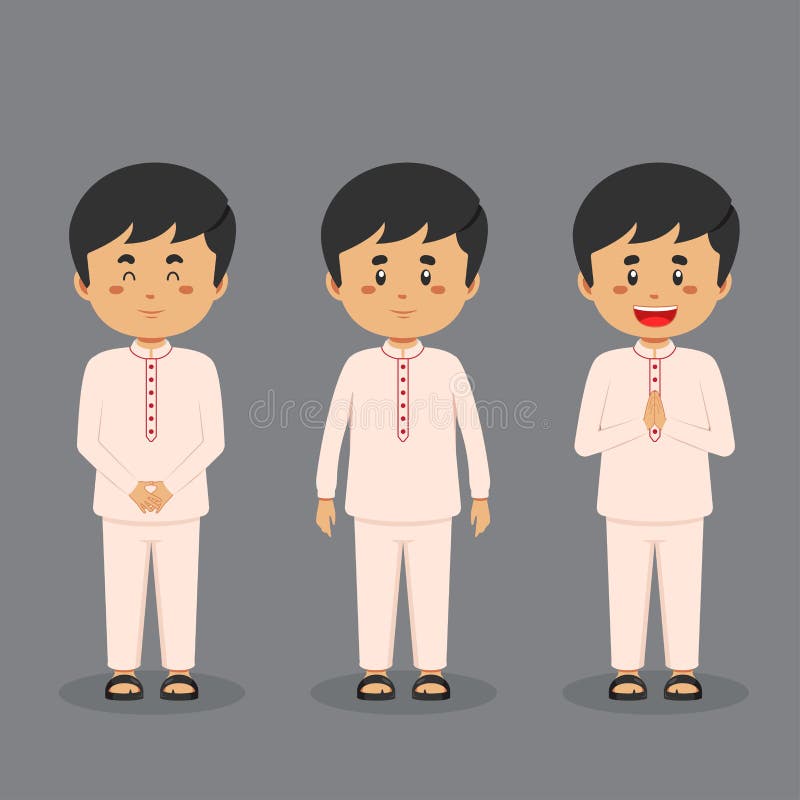 Pakistan Character with Various Expression Stock Vector - Illustration ...