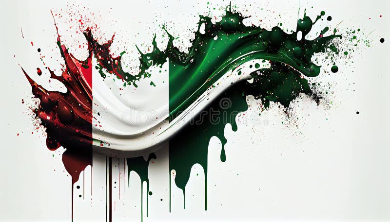 Pakistan Country Flag Colors of Liquid Oil Paint Splashing and ...