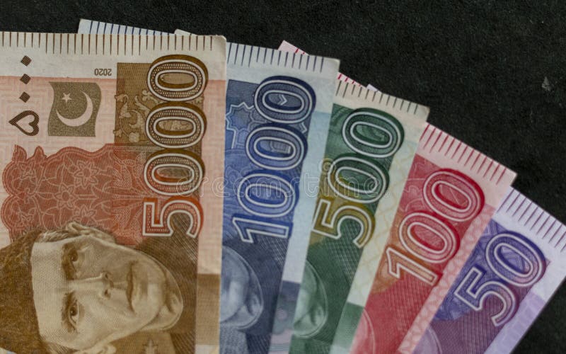 Pakistan Currency Notes of 5000 Rupees New Banknotes Stock Image ...