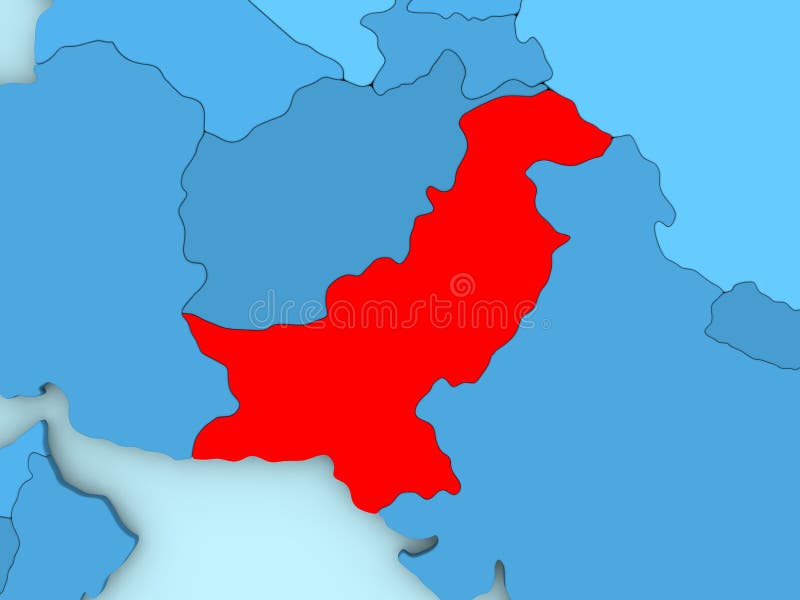 Pakistan on 3D map stock illustration. Illustration of country - 86431588