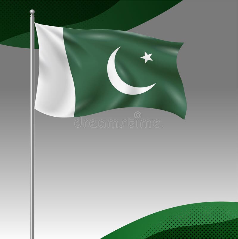 Pakistan Flag stock illustration. Illustration of wing - 379986893