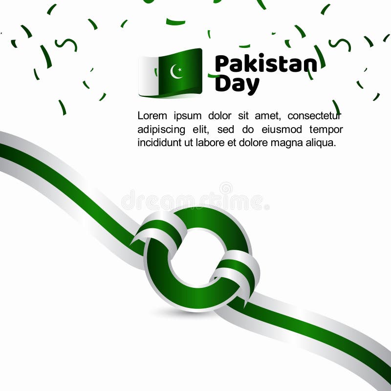 Pakistan Day Flag Vector Template Design Illustration Stock Vector ...