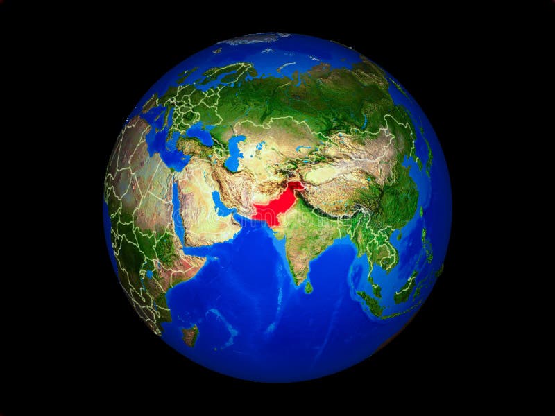 Pakistan on Earth from Space Stock Illustration - Illustration of ...