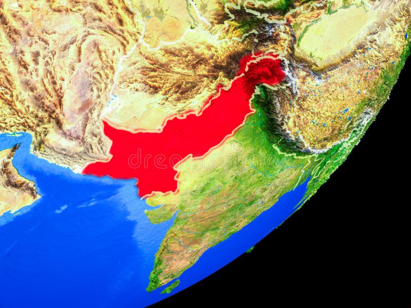 Pakistan on Earth from Space Stock Illustration - Illustration of ...