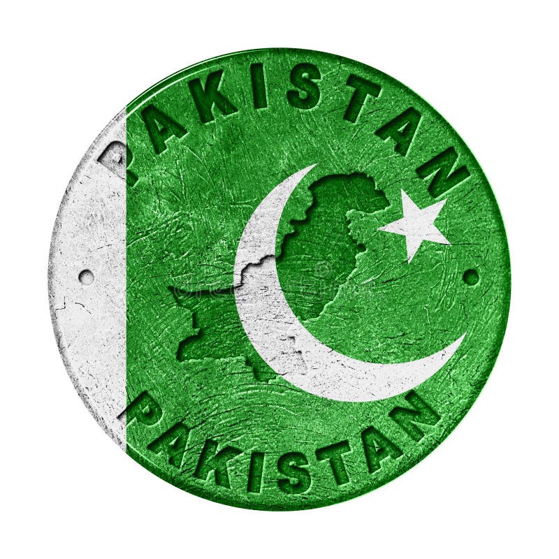 Pakistan Flag Button with Map Stock Illustration - Illustration of ...