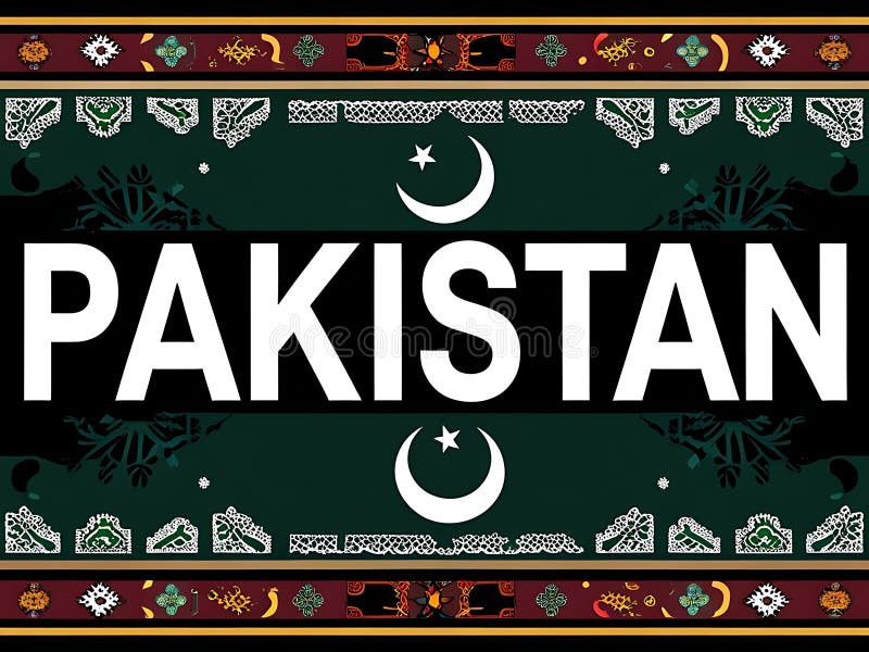 Pakistan Flag Design Featuring Artistic Border Elements Stock ...
