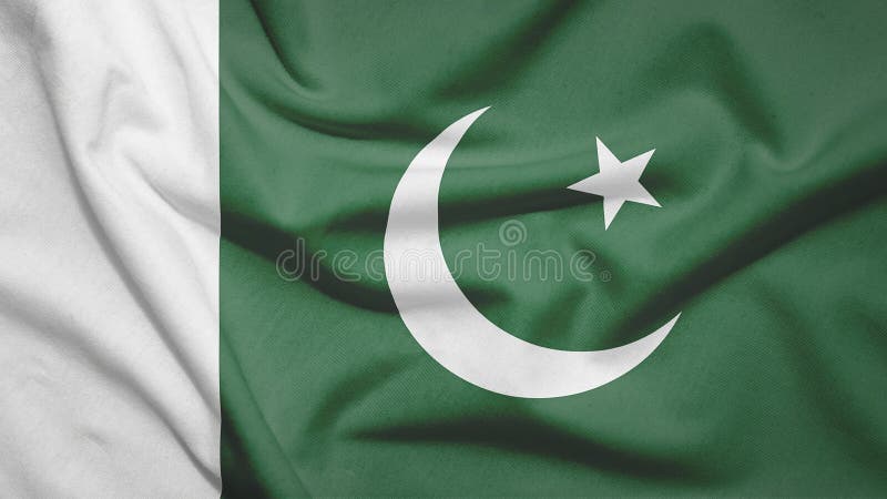 Pakistan Flag with Fabric Texture Stock Photo - Image of patriotic ...