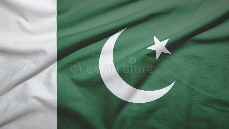 Pakistan Flag with Fabric Texture Stock Image - Image of rippled ...