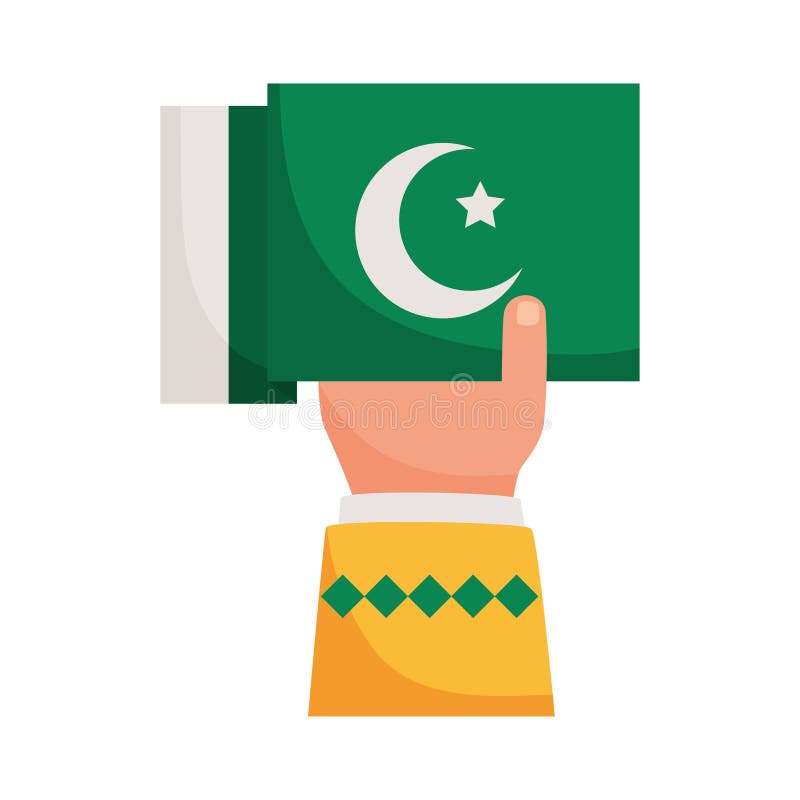 Pakistan flag on hand stock illustration. Illustration of flag - 300612595
