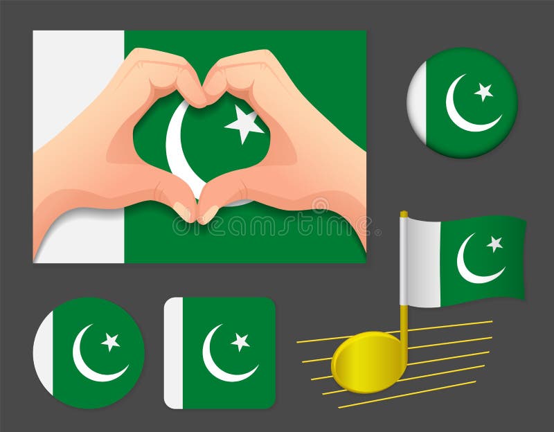 Pakistan flag icon stock illustration. Illustration of sign - 181868804