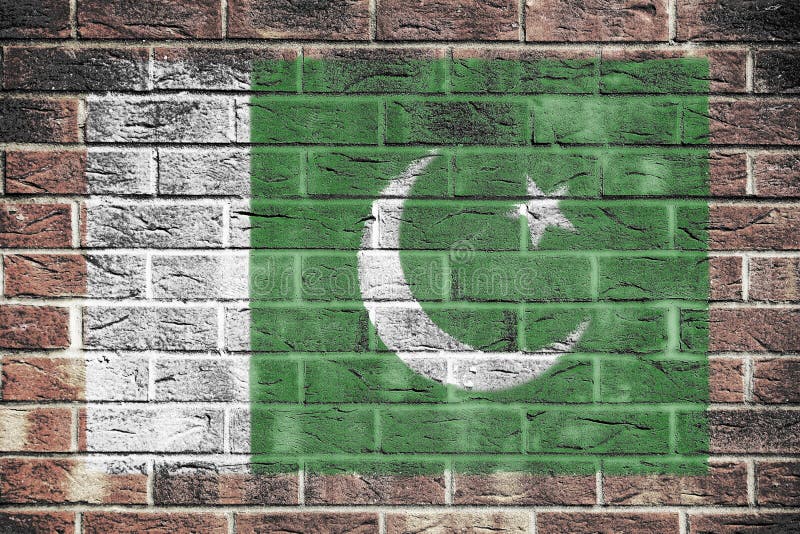 Pakistan Flag on Old Brick Wall Background Stock Photo - Image of ...