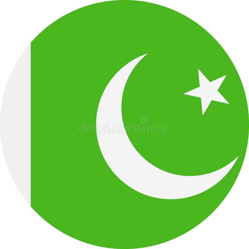Pakistan Flag Vector Round Flat Icon Stock Illustration - Illustration ...