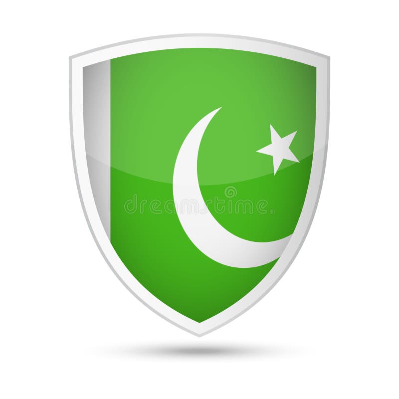 Pakistan Flag Vector Shield Icon Stock Illustration - Illustration of ...