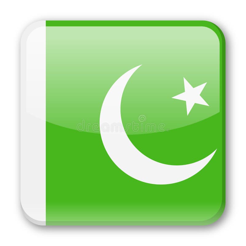 Pakistan Flag Vector Square Icon Stock Illustration - Illustration of ...