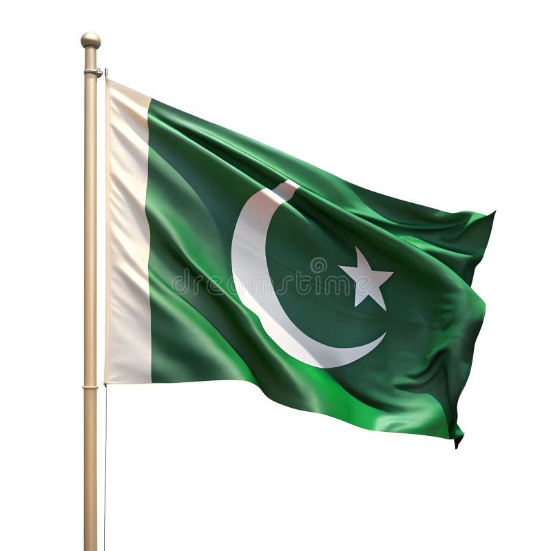 Pakistan Flag on White Background Stock Illustration - Illustration of ...