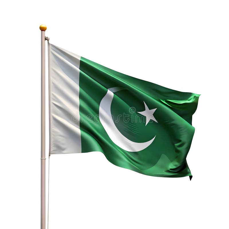 Pakistan Flag on White Background Stock Illustration - Illustration of ...