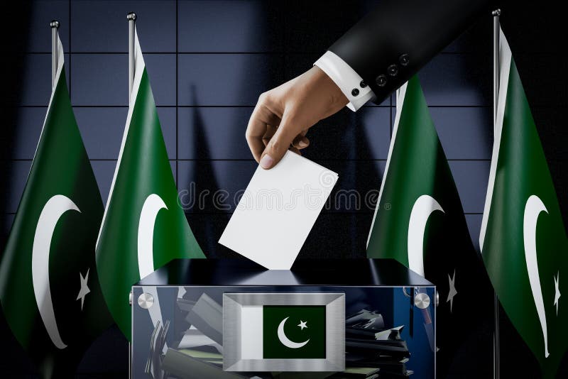 Pakistan Flags, Hand Dropping Ballot Card into a Box - Voting, Election ...