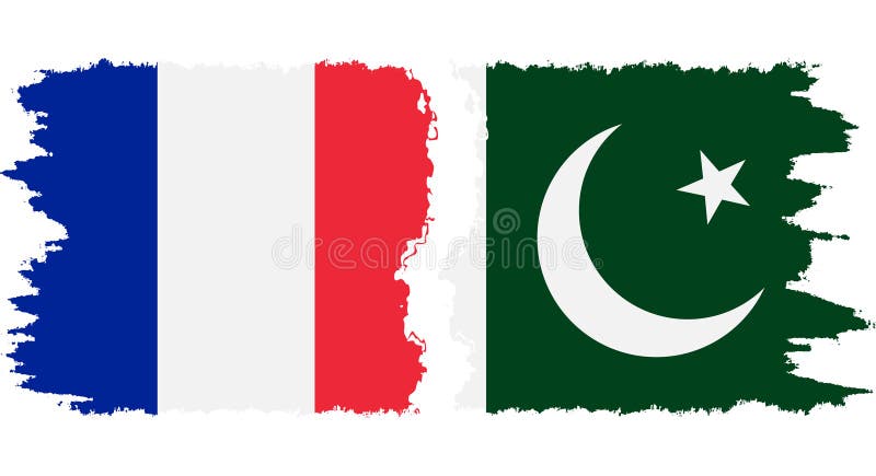 Pakistan and France Grunge Flags Connection Vector Stock Vector ...