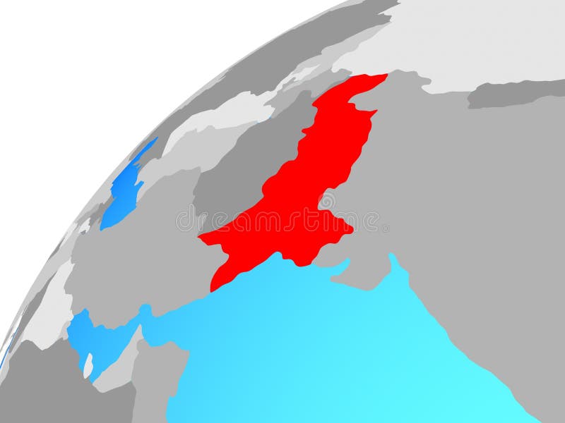 Pakistan on globe map stock illustration. Illustration of hemisphere ...