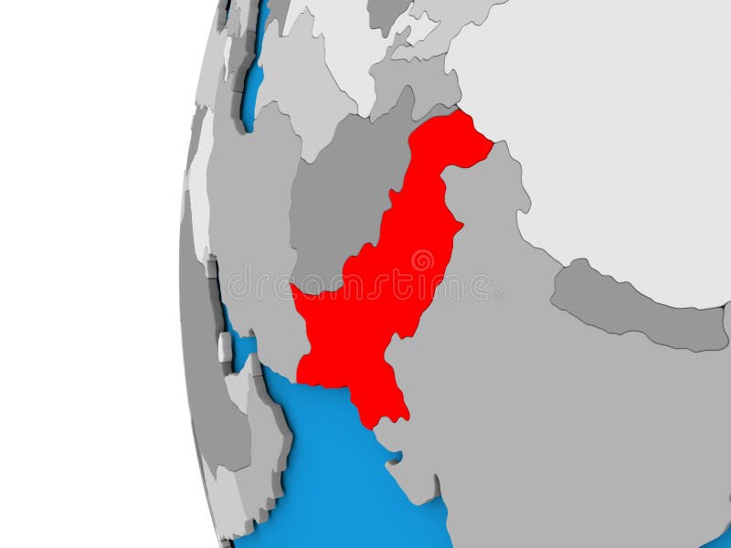 Pakistan on globe stock illustration. Illustration of country - 84453741