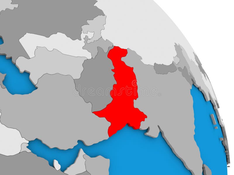 Pakistan on globe stock illustration. Illustration of borders - 84952824