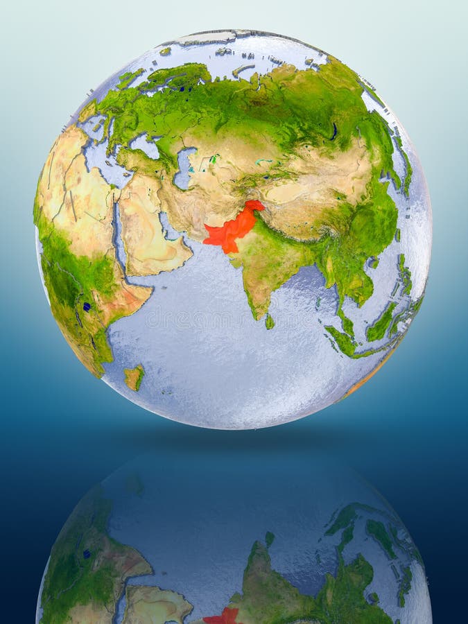 Pakistan on globe isolated stock illustration. Illustration of blue ...