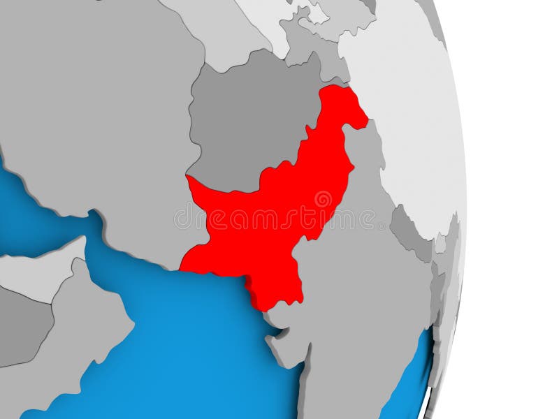 Pakistan on globe stock illustration. Illustration of asian - 99802689
