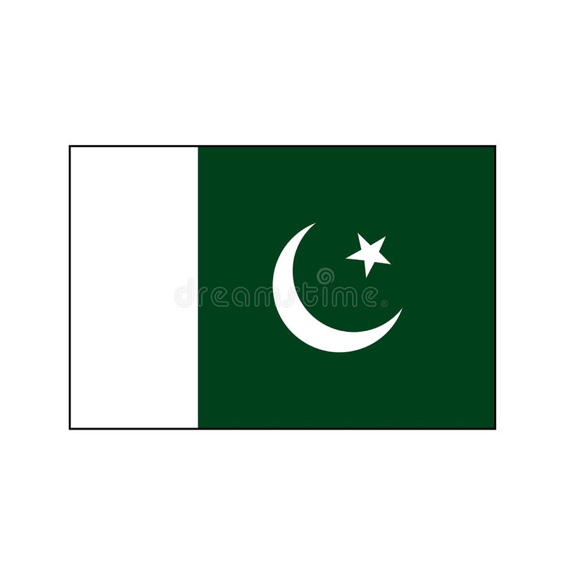 Pakistan Country Green Flag Vector Map with Major Cities on Isolated ...