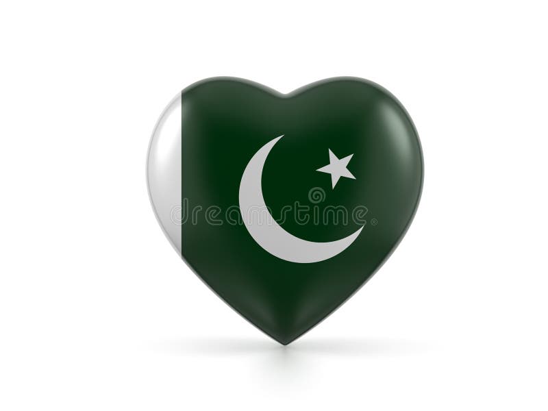Pakistan Heart Shaped Flag. Origami Paper Cut Pakistani National Banner ...