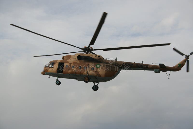 Pakistan Helicopter Visit editorial stock image. Image of combat - 74094779