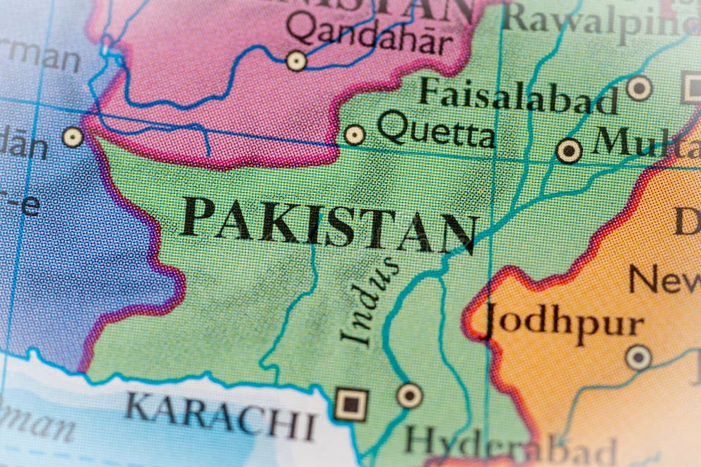 Pakistan Highlighted on a World Map Stock Image - Image of detail, region: 358784929