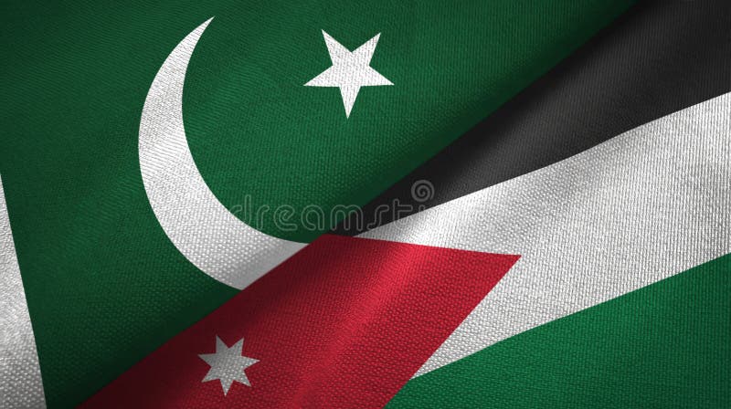 Pakistan and Jordan Realistic Flag â€“ Fabric Texture Illustration ...