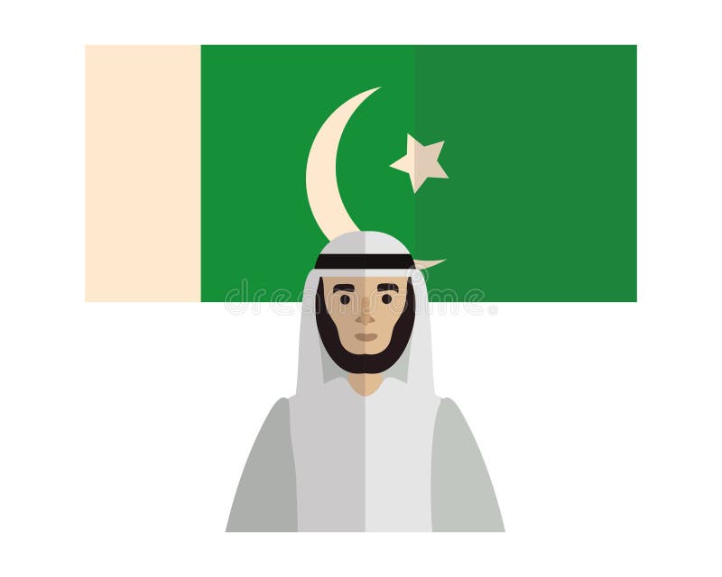 Pakistan man and flag stock vector. Illustration of patriotic - 298494538