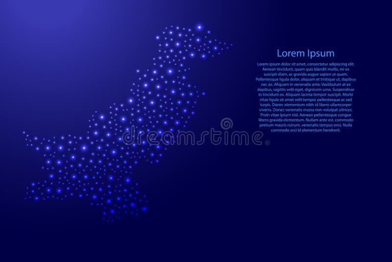 Pakistan Map from Blue and Glowing Space Stars Abstract Concept ...