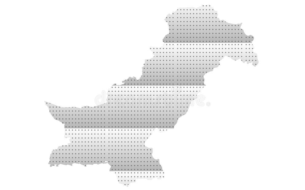 Pakistan Map Country from Checkered Black and White Square Grid Pattern ...