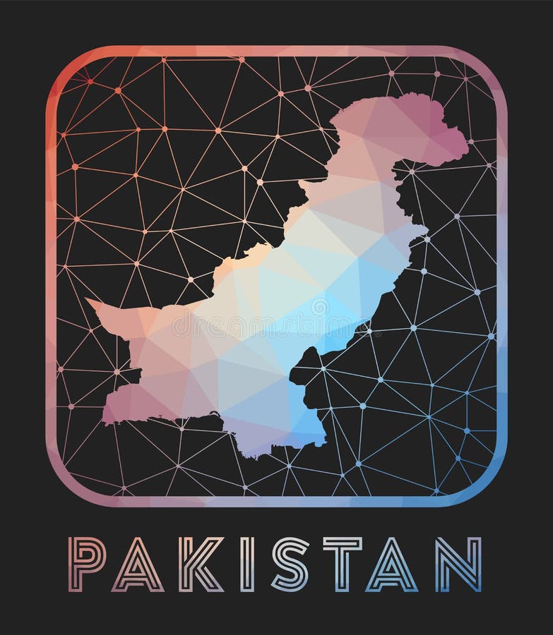 Pakistan geometric map. stock vector. Illustration of cartography ...