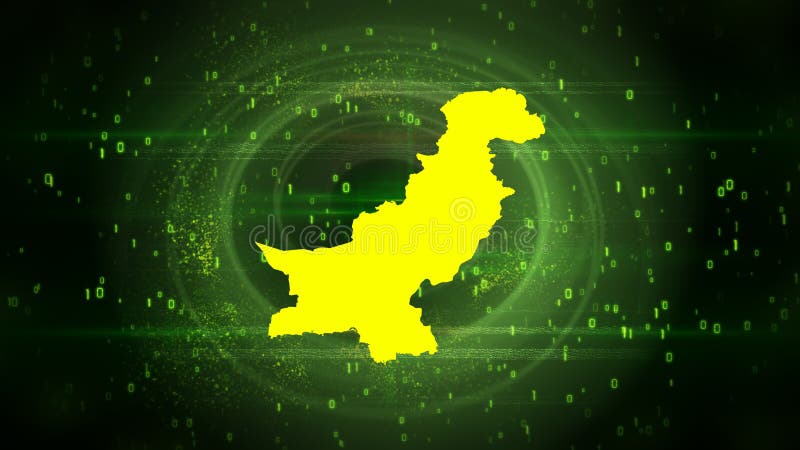 Pakistan Map on Digital Background Stock Illustration - Illustration of ...
