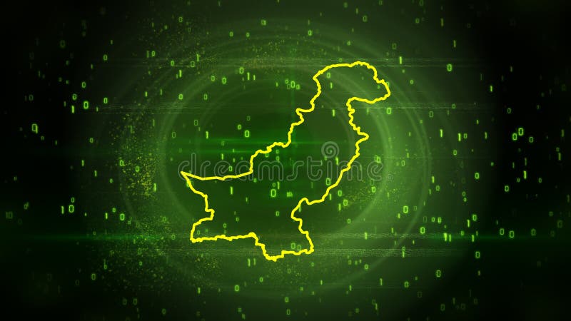 Pakistan Map on Digital Background Stock Illustration - Illustration of ...